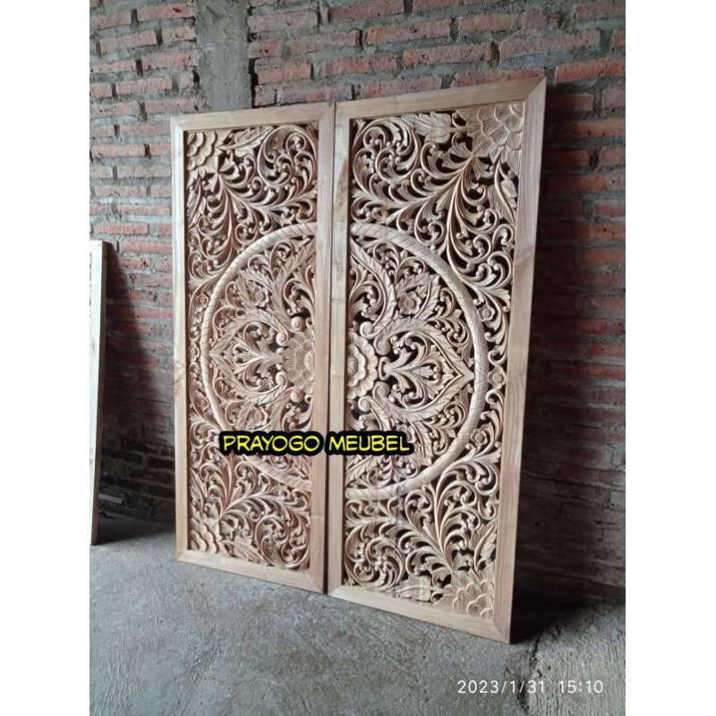 Jual panel hiasan dinding ukiran bali kayu jati murah dekorasi kamar ...