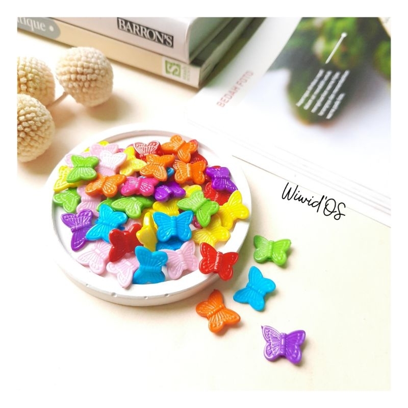 Jual (30 biji ) MANIK PLASTIK KUPU 10 x 15 mm | Shopee Indonesia