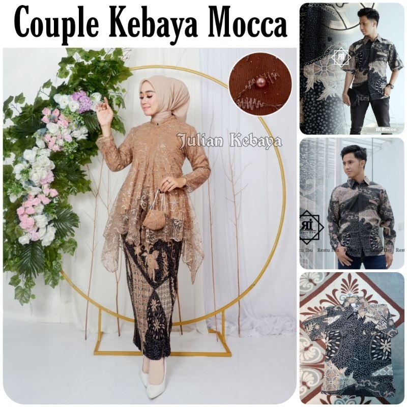 Jual COUPLE KEBAYA MOCCA / SET KEBAYA COUPLE BAJU BATIK LAMARAN MODERN / SERAGAMAN BATIK ...