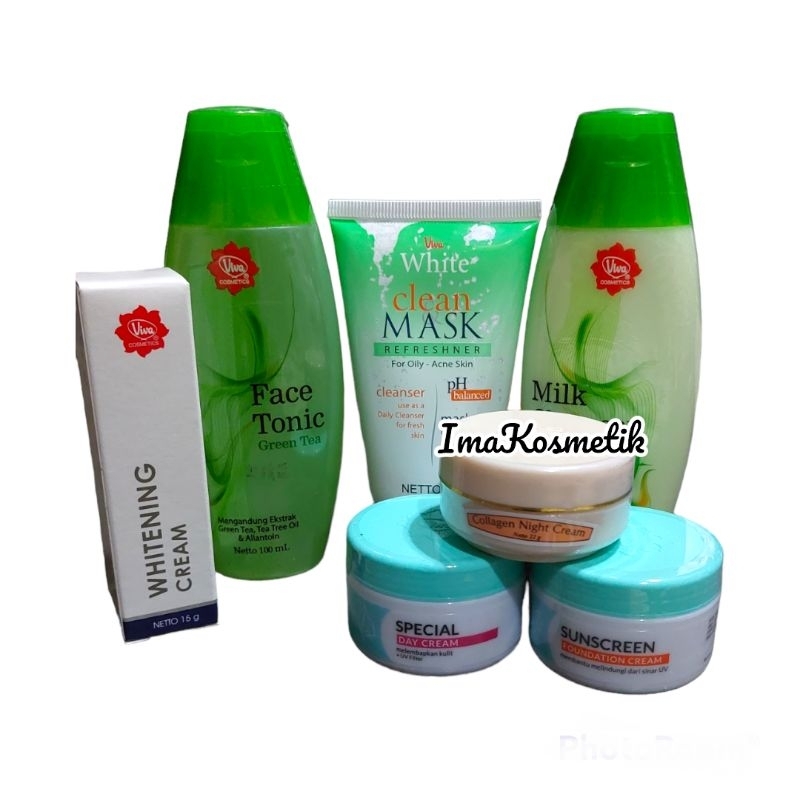 Jual Viva Paket Perawatan Harian Flek + Bekas Jerawat + Anti Kerut (clean mask kosong bs diganti ...
