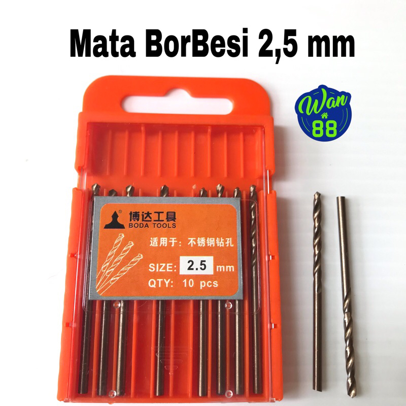Jual Mata Bor Besi HSS 2,5 mm BODA harga per 1 pc | Shopee Indonesia