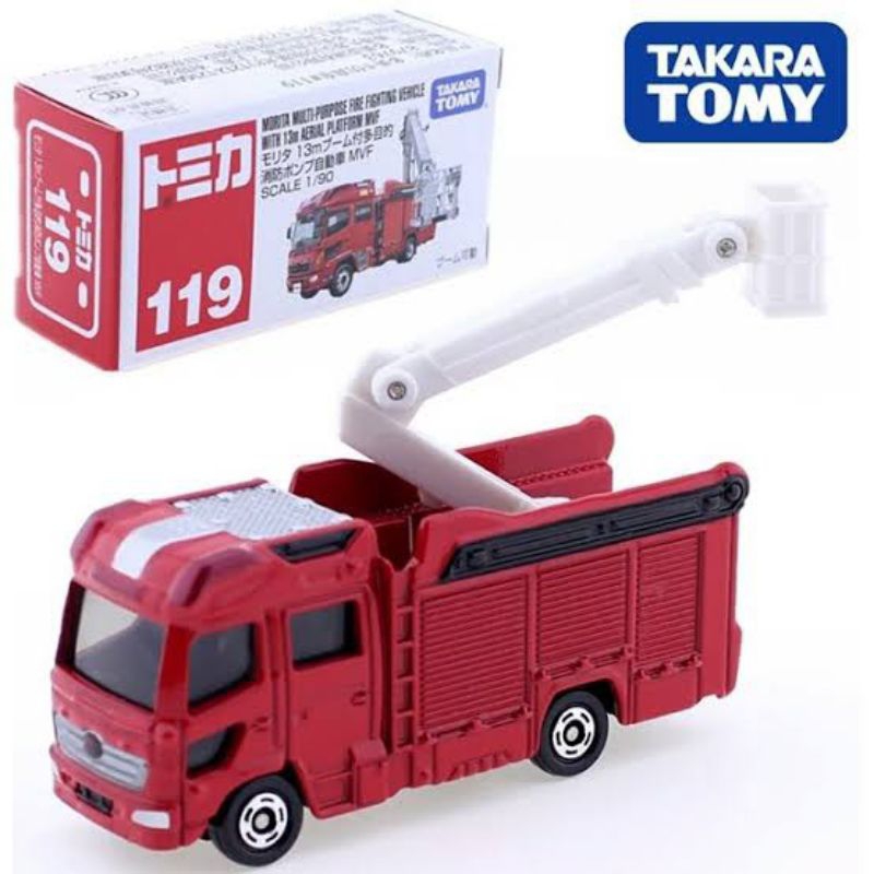 Jual TOMICA MORITA MULTI PURPOSE FIRE FIGHTING VEHICLE WITH AERIAL PLATFORM MVF TAKARA TOMY #119 ...