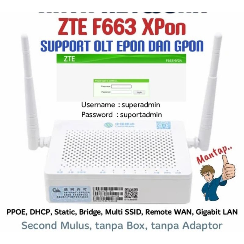 Jual Onu ZTE Xpon F663 nv3a 2nd | Shopee Indonesia