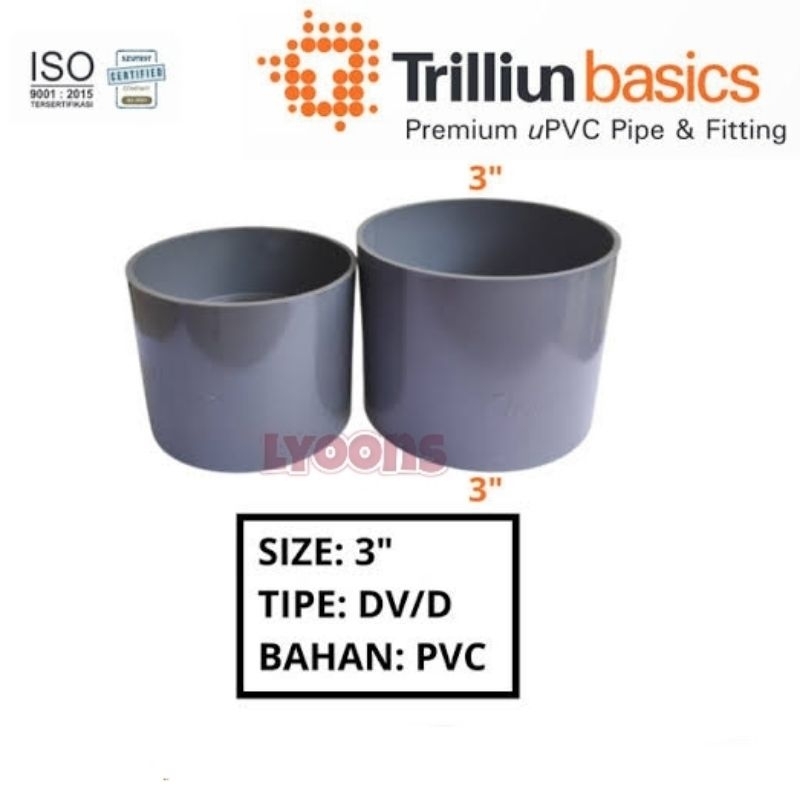 Jual Sambungan pipa / sock pvc ukuran 3 inch TRILLIUN | Shopee Indonesia