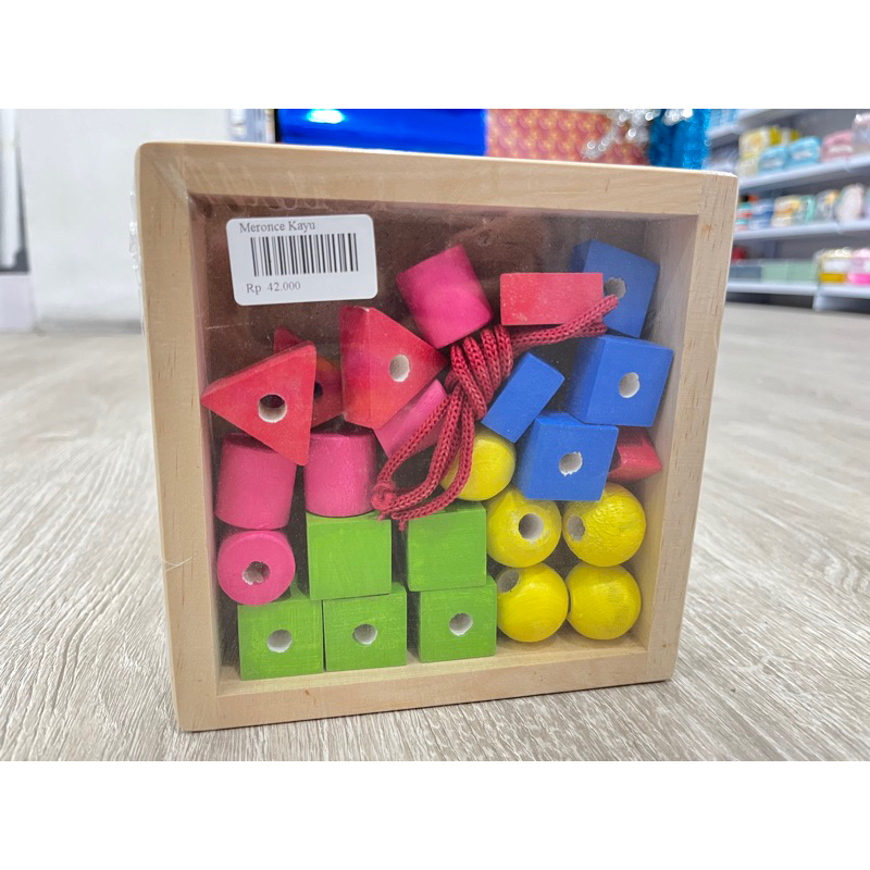 Jual Meronce Kayu / mainan edukasi kayu / wooden toys / meronce kayu ...