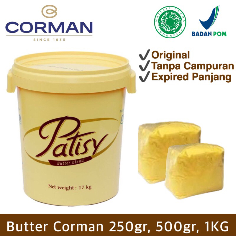 Jual CORMAN PATISY Unsalted Butter 250gr, 500gr (REPACK) | Shopee Indonesia