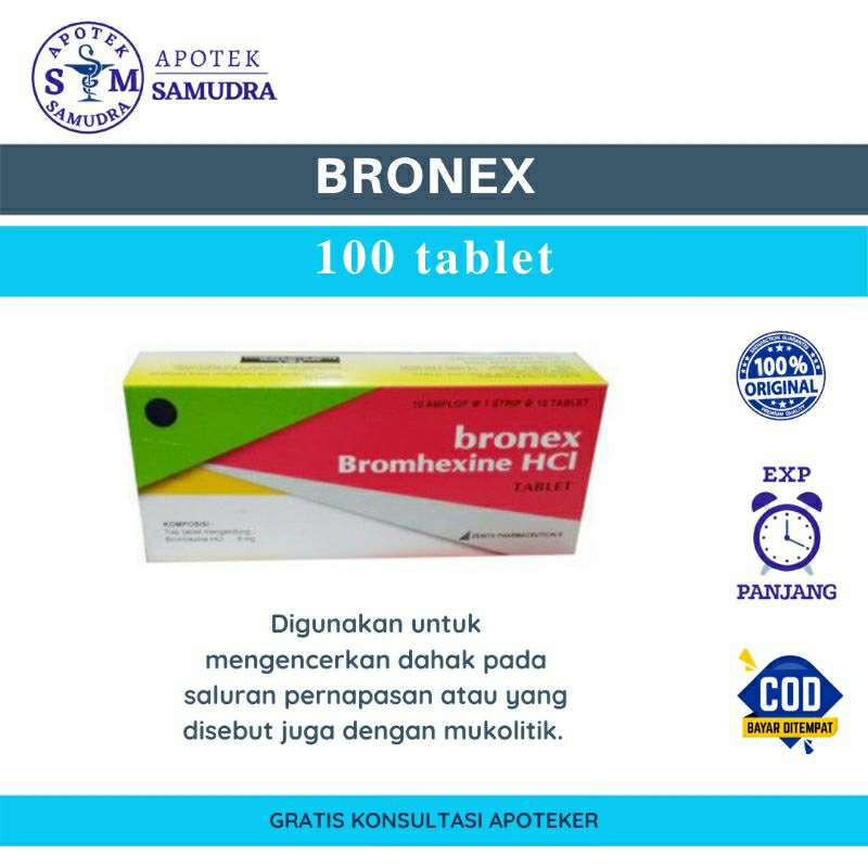 Jual BRONEX 8 MG TABLET - 1 BOX ISI 100 TABLET (obat untuk meredakan ...