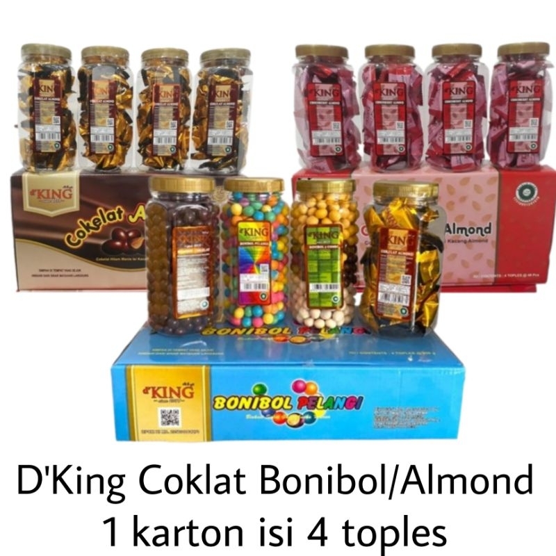 Jual D'King Coklat Almond dking Bonibol Karton isi 4 toples | Shopee ...