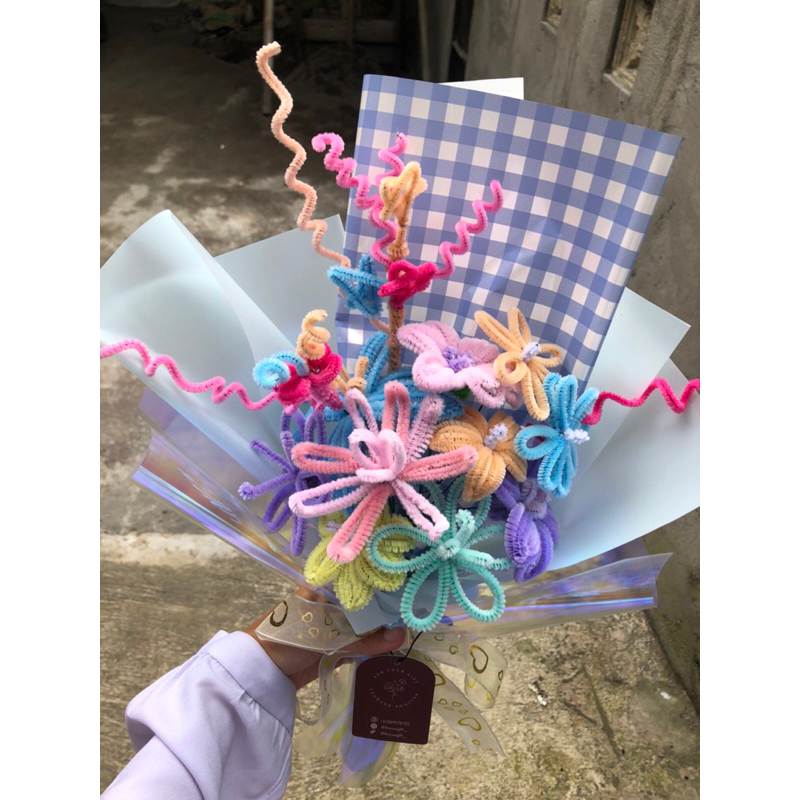 Jual BUKET BUNGA KAWAT BULU - PIPE CLEANER FLOWER - PIPE CLEANER FLOWER ...