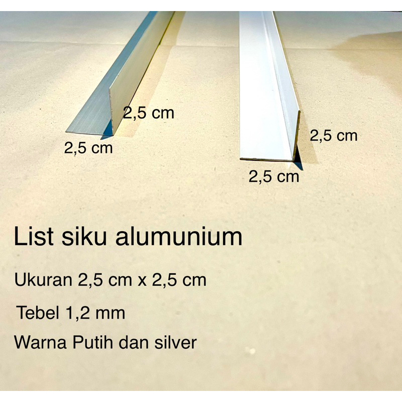 Jual Lis Siku Almunium Siku L 2,5 cm x 2,5 cm | Shopee Indonesia