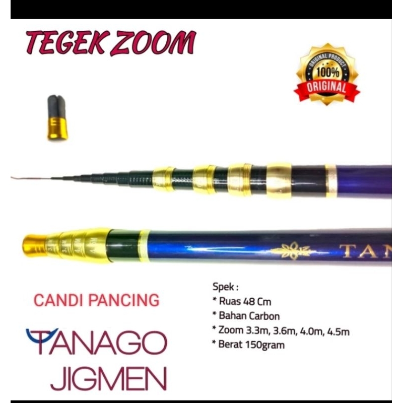 Jual Joran Tegeg Karbon Zoom Drat Ruas Pendek Jigmen Tanago. 270 330 ...