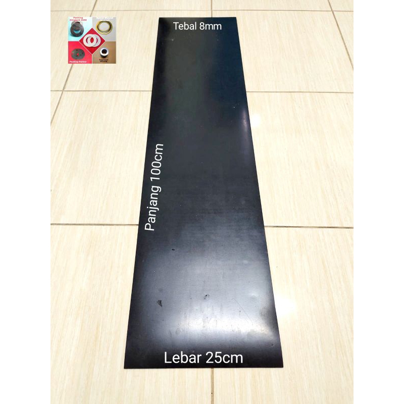 Jual Karet Hitam Lembaran Tebel 8mm x 25cm x 100cm | Shopee Indonesia
