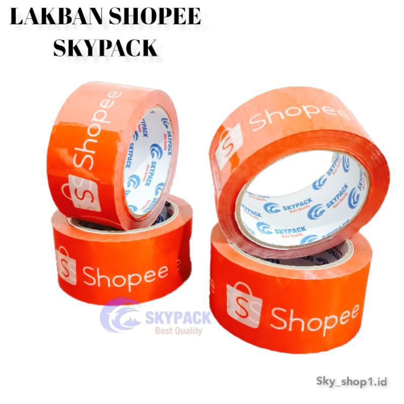 Jual Lakban OPP Tape / Lakban Printing Shopee Orange 60 Yard | Shopee ...