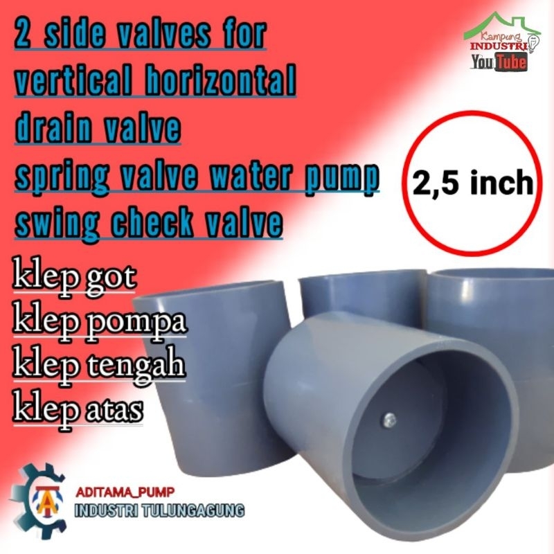 Jual tusen klep pvc 2,5 inch pompa air vertical klep got horizontal ...
