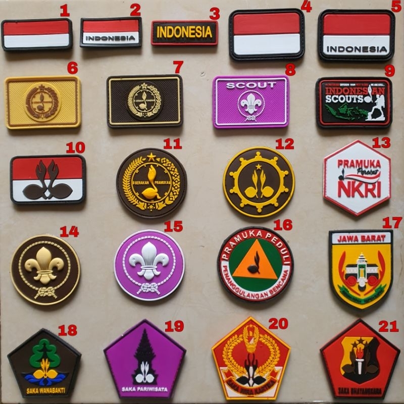 Jual patch rubber logo pramuka - tempelan emblem karet velcro | Shopee ...