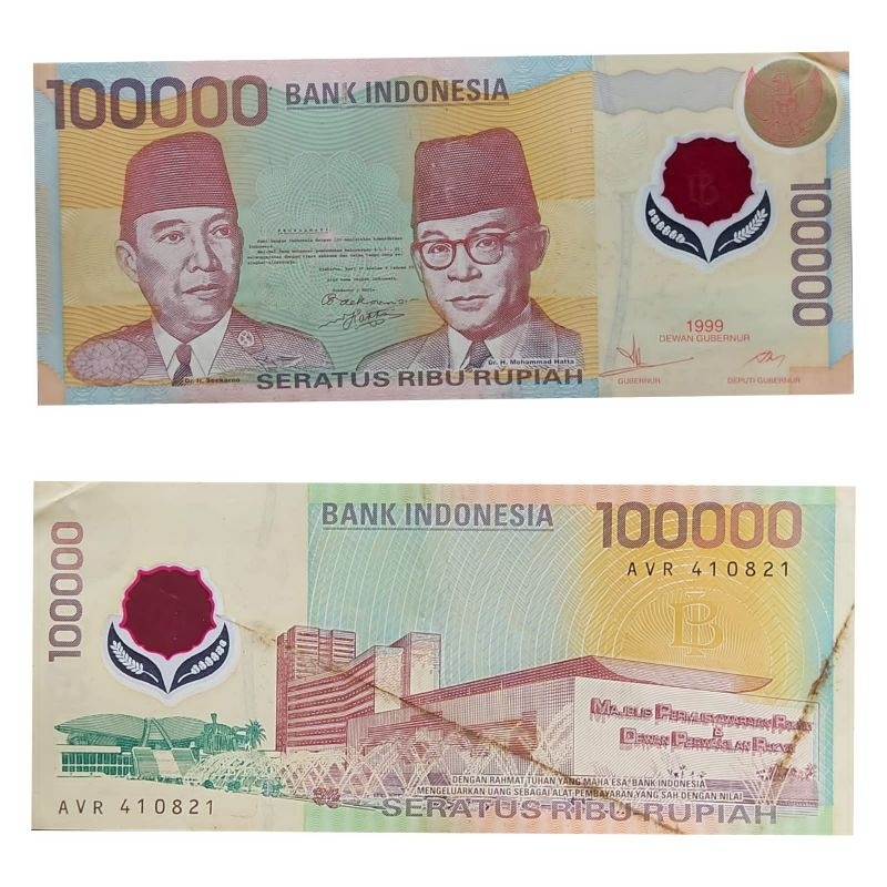 Jual Uang Kuno Indonesia Polymer 100rb /100000 Soekarno -Hatta tahun ...