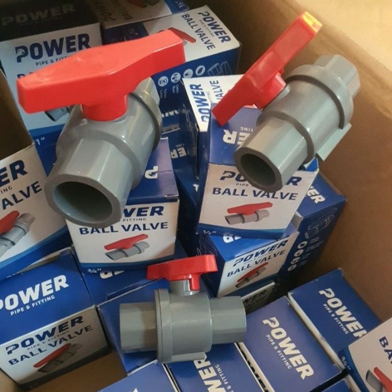 Jual STOPKRAN STOP KRAN KERAN BALL VALVE PVC POWER PILIH UKURAN 1/2 '' inch dan 3/4 '' inch 1 ...
