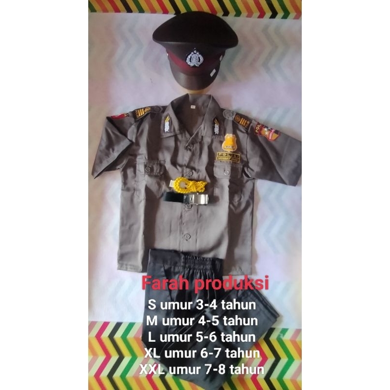 Jual BAJU SERAGAM POLISI ANAK LAKI-LAKI DAN PEREMPUAN/SABARA LENGAN ...