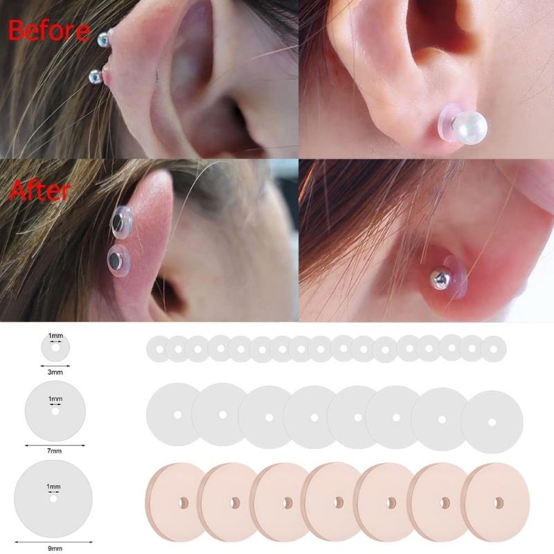 Jual 1PCS / 5PCS / 10PCS NoPull Piercing Disc Silicone Flexible Healing ...