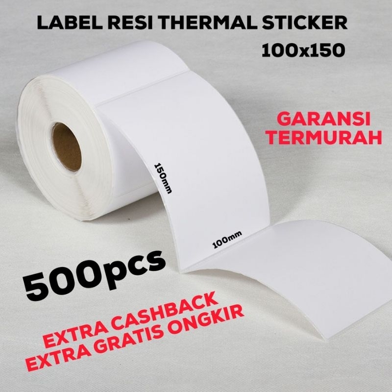 Jual Sticker Kertas Thermal / Thermal Label100 x 150 mm A6 500 pcs | Shopee Indonesia