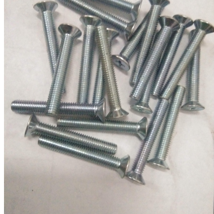 Jual Baut verzeng JF m5 x 35 mm kepala rata obeng (+) isi 20 pcs | Shopee Indonesia