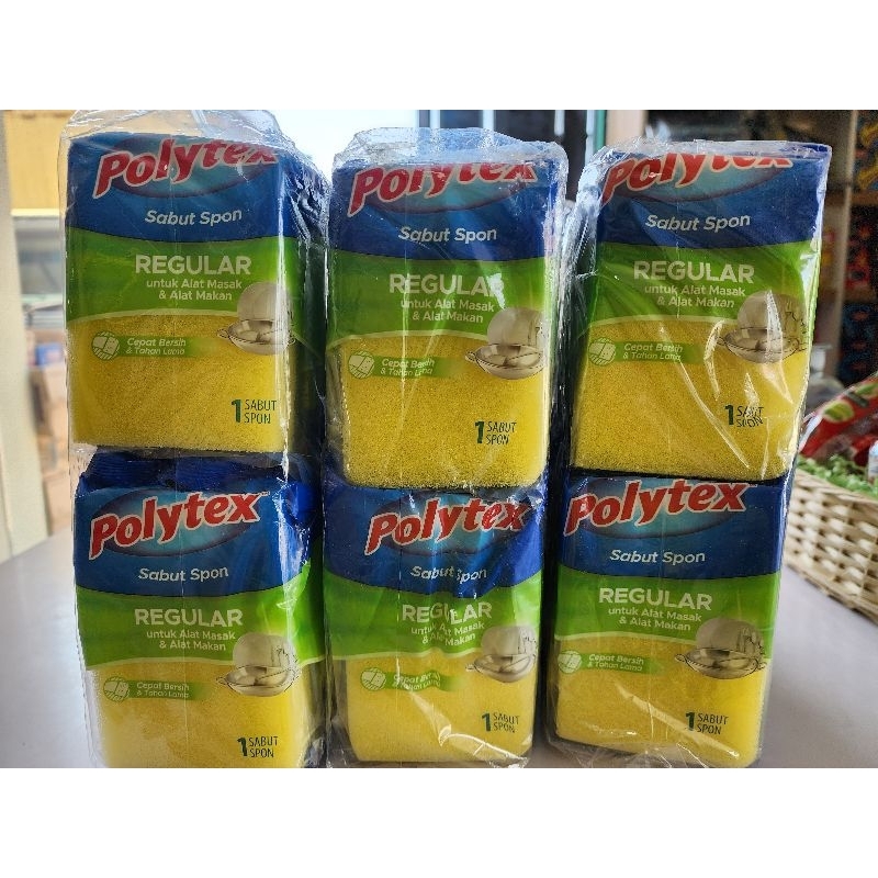 Jual Busa Cuci Piring Polytex Reguler @12pcs (Jual Lusinan) | Shopee ...