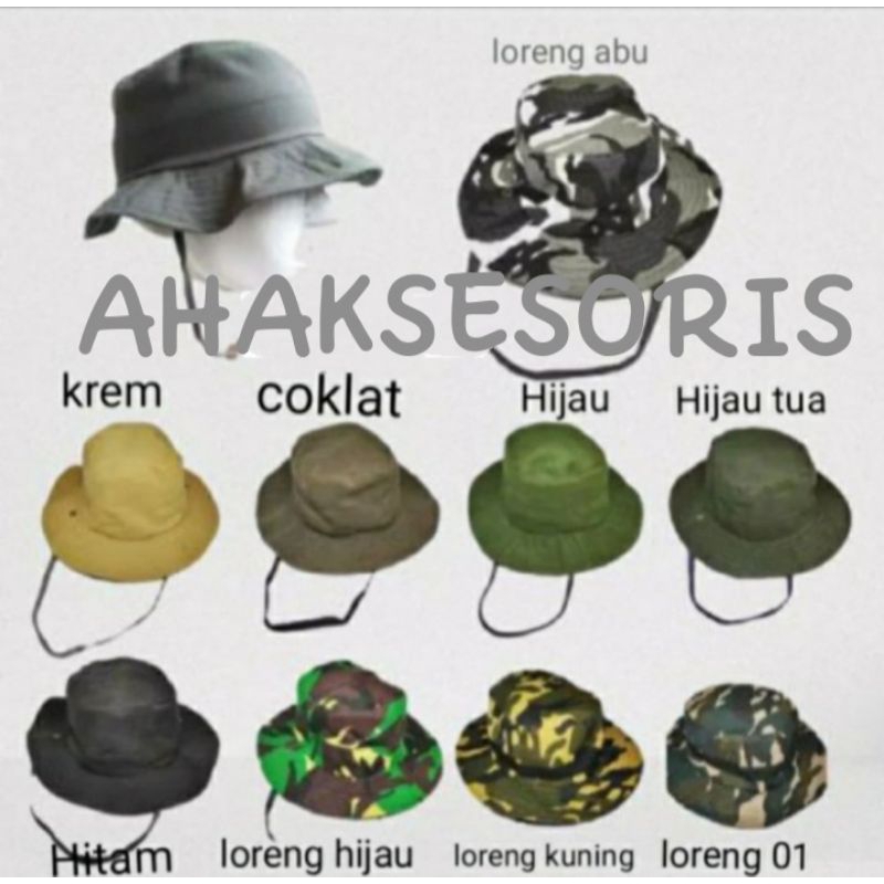 Jual Topi rimba polos gunung tactical premium quality hiking puncak ...