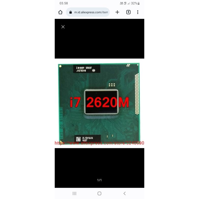 Jual processor laptop core i3 3110m core i5 2450m core i7 2670QM Soket ...