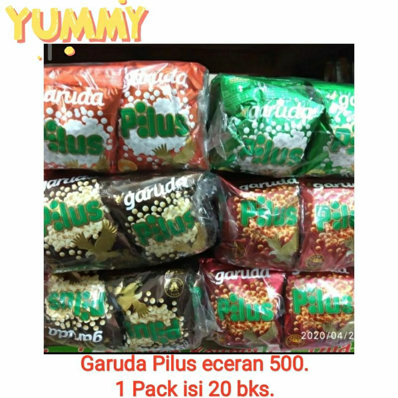 Jual snack pilus garuda eceran 500 | 1 pack isi 20 bks | Shopee Indonesia