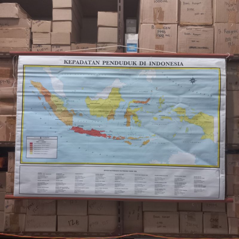 Jual Peta Kepadatan Penduduk Di Indonesia Bingkai | Shopee Indonesia