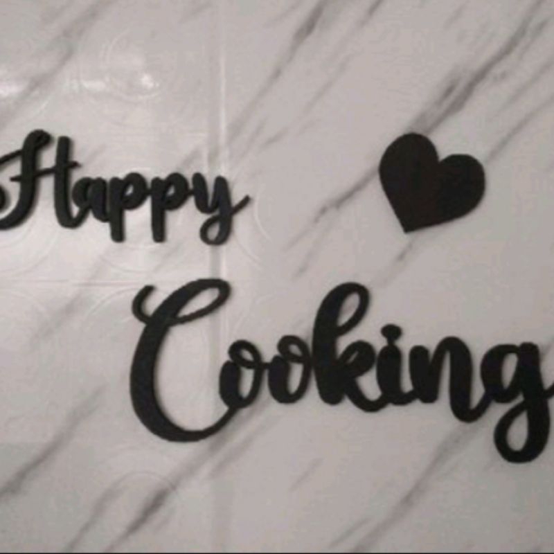 Jual HOME DECOR HIASAN DINDING "HAPPY COOKING" HIASAN DINDING KAYU ...