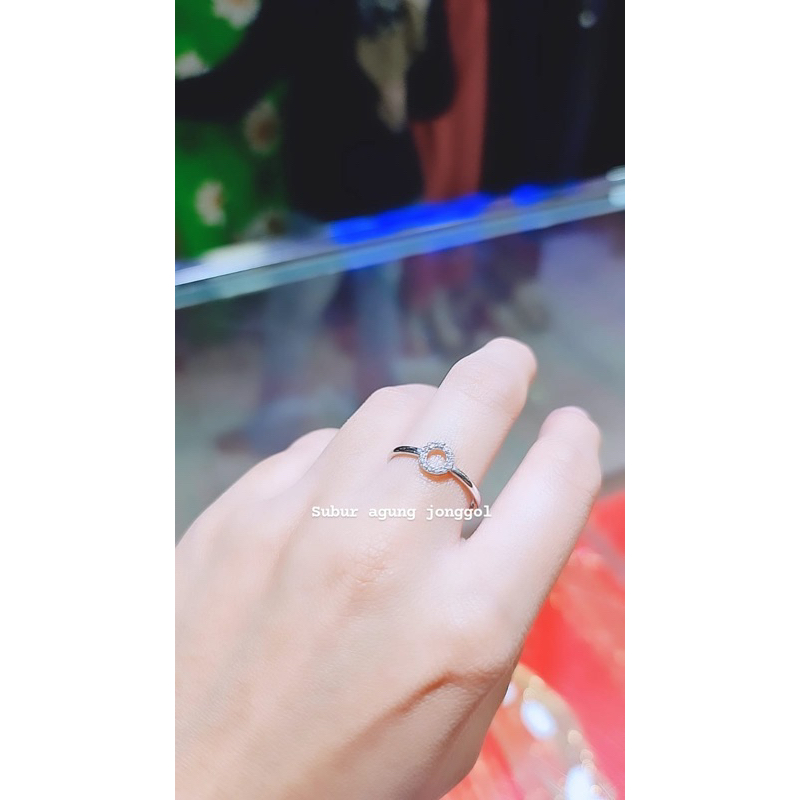 Jual Cincin mas putih round 8k asli cantik manis | Shopee Indonesia