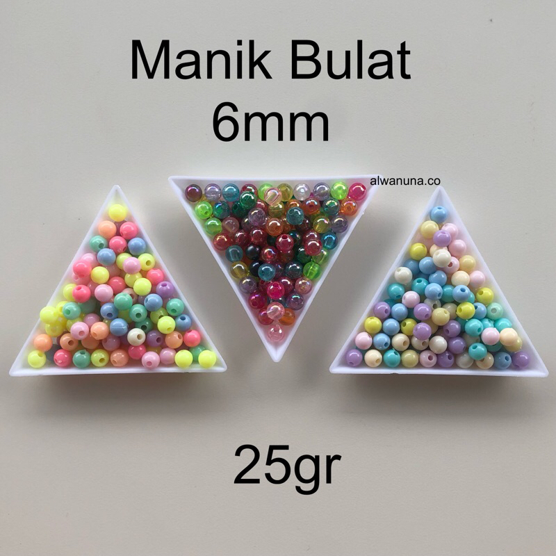 Jual mote fancy manik manik mutiara bulat susu kapur pastel 6mm 25gr bahan kalung phone strap ...