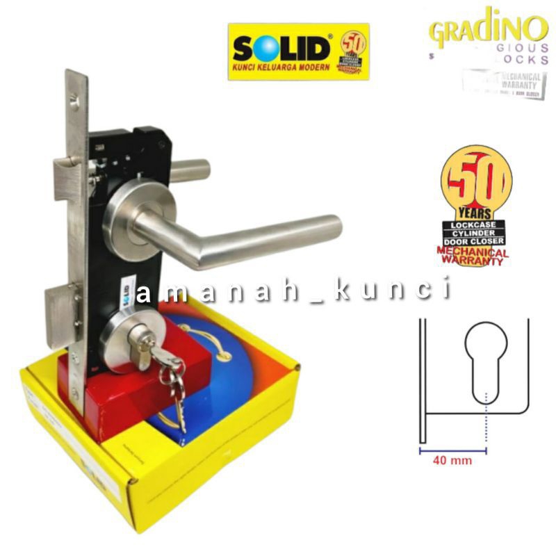 Jual Solid handle paket HRE 61.41 set solid pegangan pintu lengkap ...