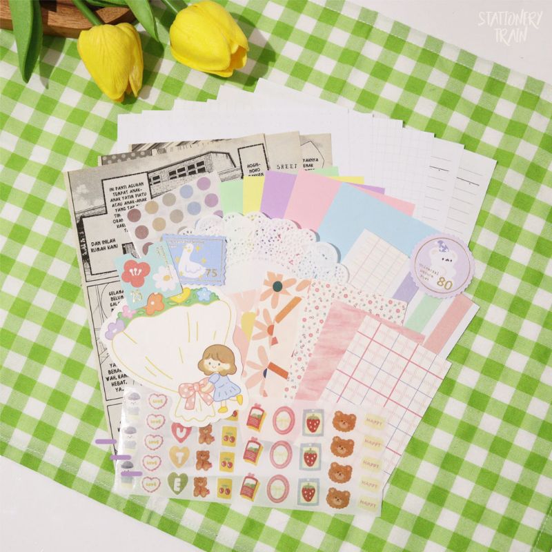 Jual Journal Kit Pastel / Jurnal Kit / Paper & Stickers Aesthetic ...