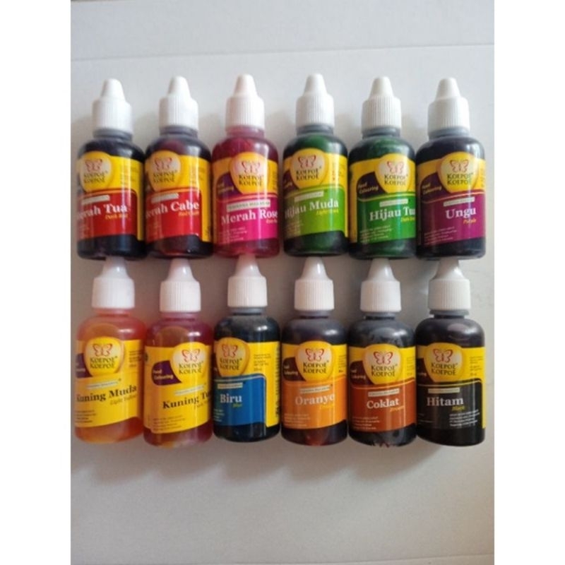 Jual pewarna makanan/food coloring koepoe kopoe 30 ml | Shopee Indonesia