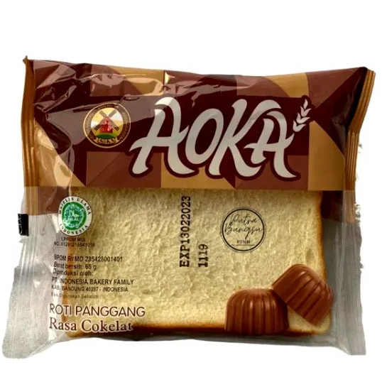 Jual Aoka Roti Panggang 65gr Coklat Vanila Susu Keju Mix Fruits