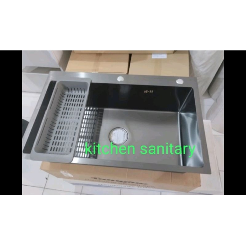 Jual Kitchen sink hitam stainless 8050 / Tempat pencuci piring black ...