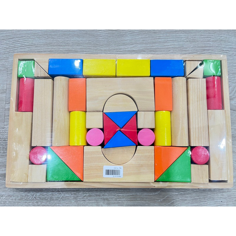 Jual Mainan Edukasi Balok Kayu Besar / Susun Balok isi 42 / Mainan Kayu ...