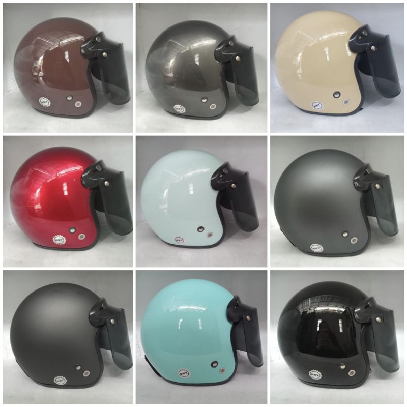 Jual HELM BOGO DAG RETRO 02 KACA DATAR FULL LEHER SNI FRE PAKING ...