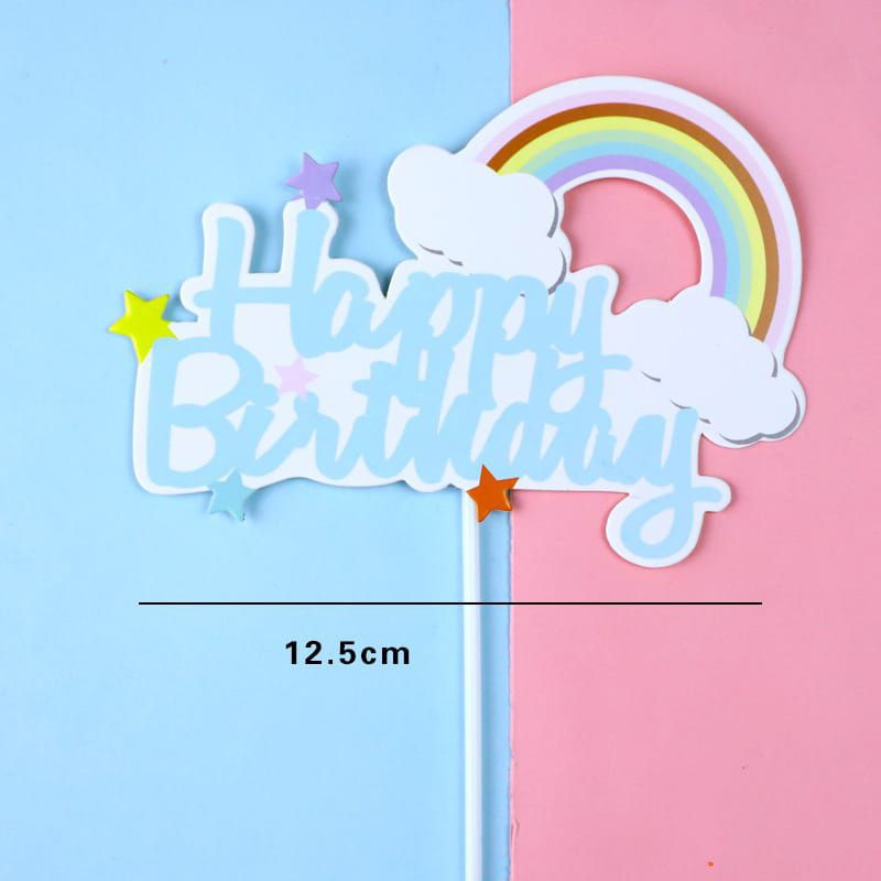 Jual Hiasan Kue PELANGI SET AWAN BALON Topper Cake Happy Birthday Ulang ...