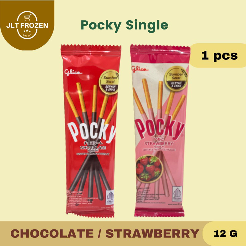 Jual Glico Pocky Single / Biskuit Stick Rasa Coklat Strawberry - 12g ...
