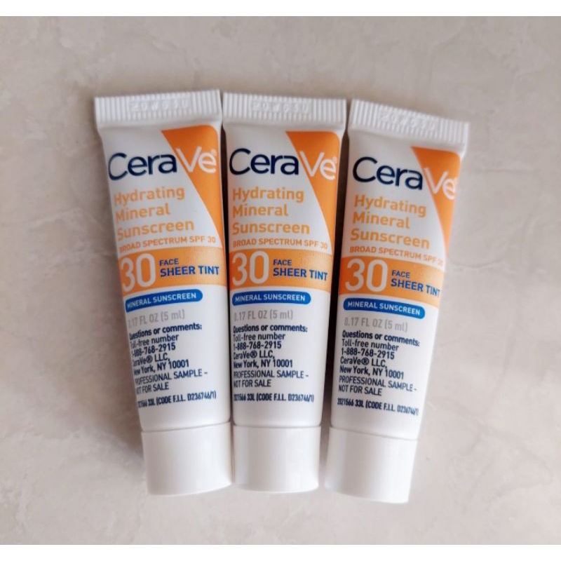 Jual Cerave Hydrating Mineral Tinted Sunscreen Broad Spectrum Spf 30 Sheer Tint Travel Size 5ml ...