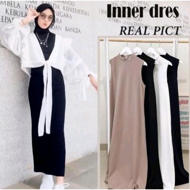 Jual INNER DRESS SPAN TANPA LENGAN JERSEY HIGH | Shopee Indonesia