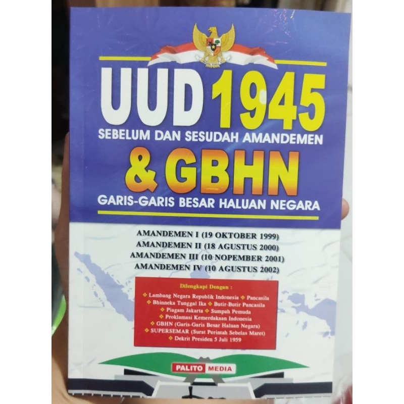 Jual BUKU UUD 1945 SEBELUM DAN SESUDAH AMANDEMEN & GBHN GARIS BESAR ...