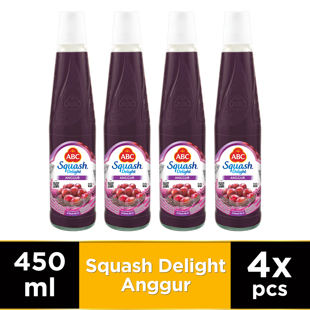 Jual ABC Sirup Squash Delight Anggur 450 ml - Multi Pack 4 pcs | Shopee ...