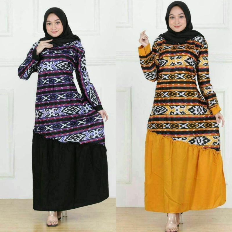 Jual GAMIS BATIK KOMBINASI MODERN SONGKET BZM | Shopee Indonesia