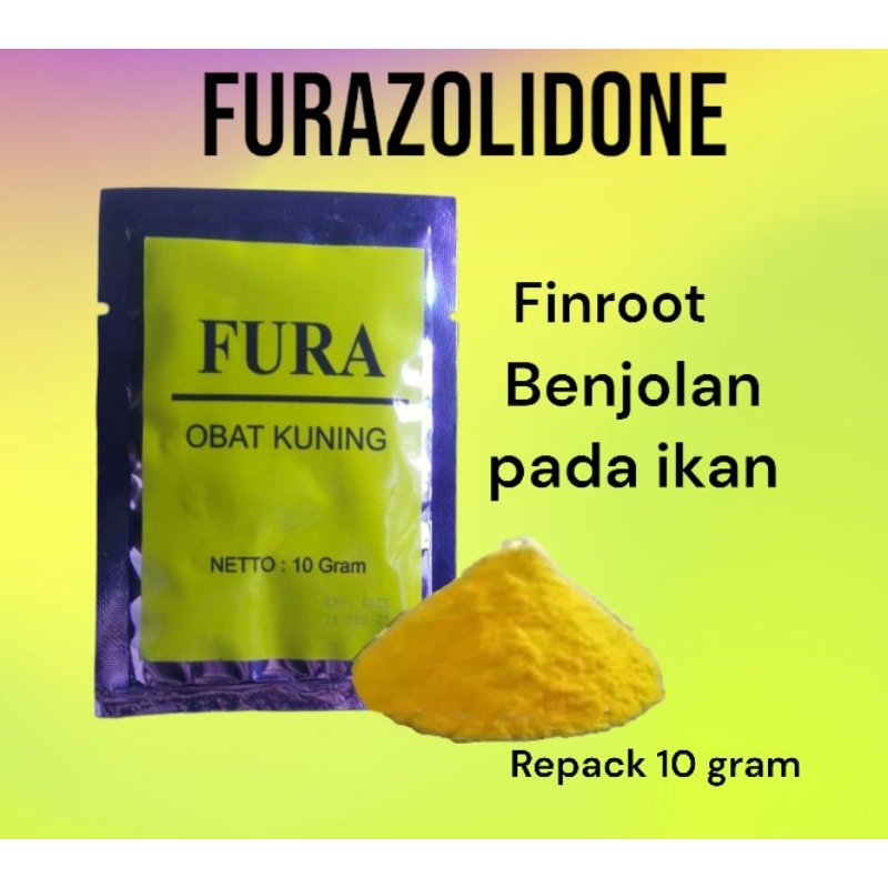 Jual fura obat kuning ikan 10 gram/elbayu obat kuning antibiotik ikan ...
