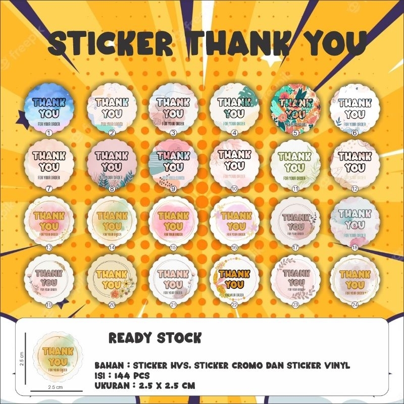 Jual lebel thankyou label thankyou sticker thankyou custom | Shopee ...