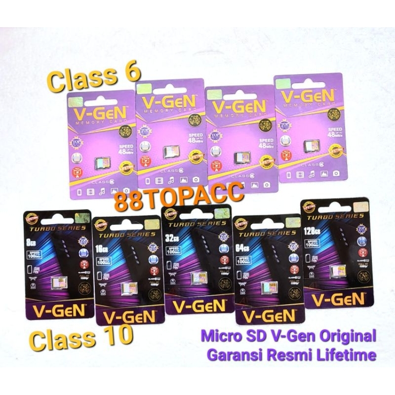 Jual Micro SD 4GB 8GB 16GB 32GB 64GB 128GB MicroSD V-gen Class 10 Turbo ...